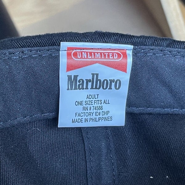Vintage Marlboro Black Strapback Cigarettes Hat Cap | SidelineSwap ...