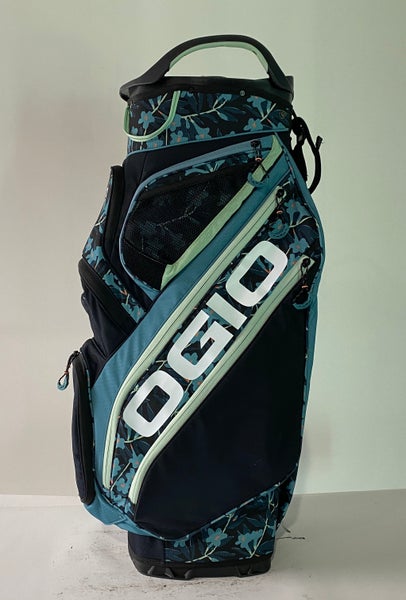 Ogio Woode Silencer Cart Bag Black Blue 15-Way Divide Single Strap Golf ...