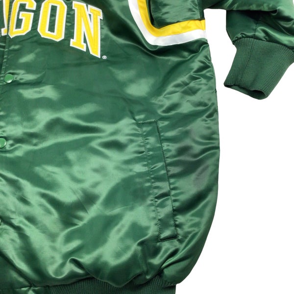 Oregon Ducks Y2K starter satin bomber jacket. Stitched graphic. Quilted ...