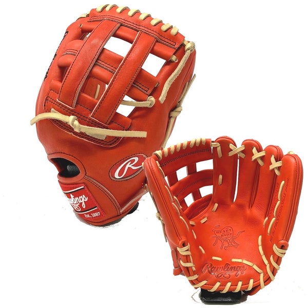 PRO206-6RODM-RightHandThrow Rawlings Red Orange Heart of the Hide 12 ...