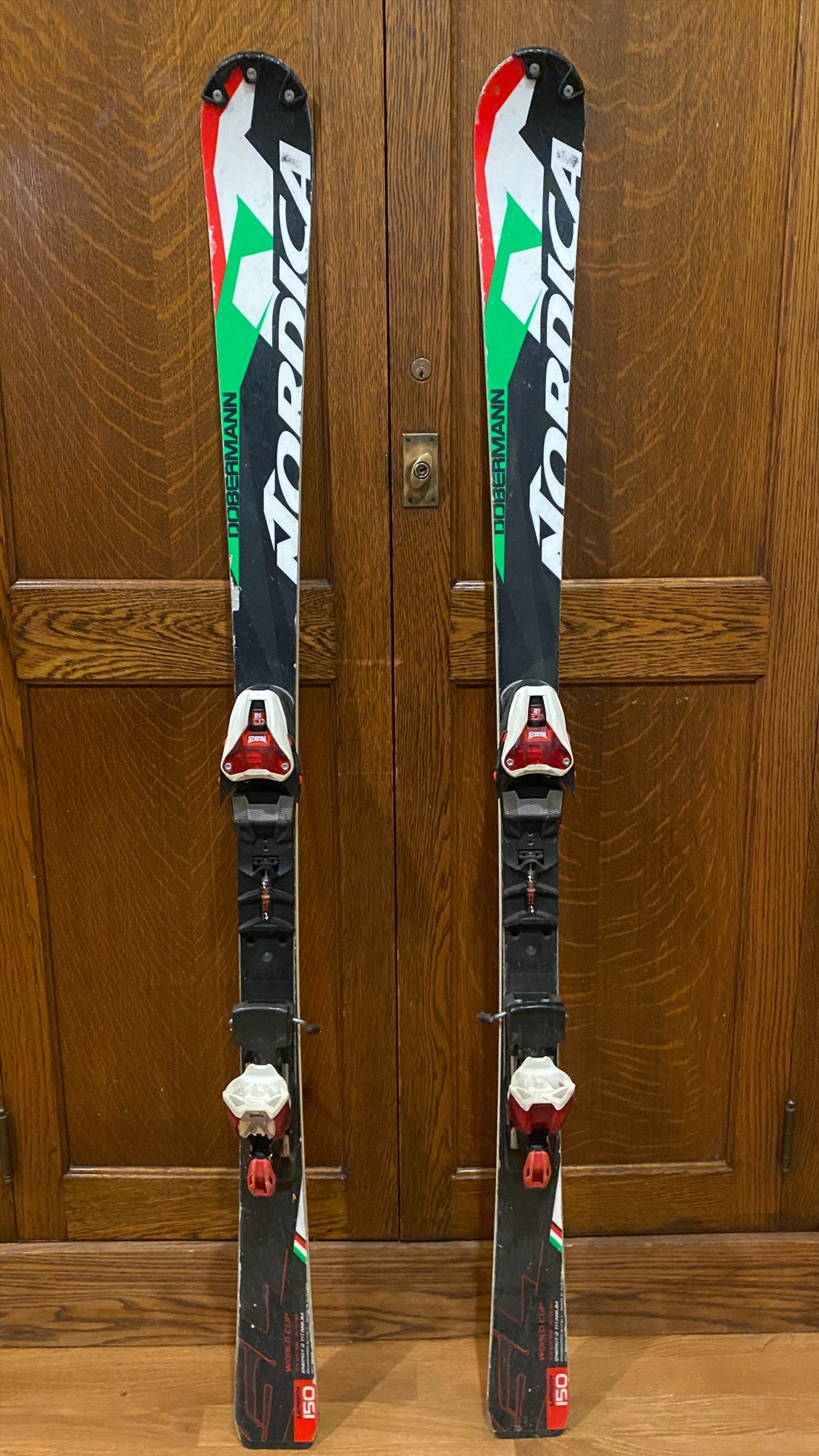 Used Nordica 150 cm Racing Dobermann SL WC Skis With Bindings Max Din 12 | SidelineSwap