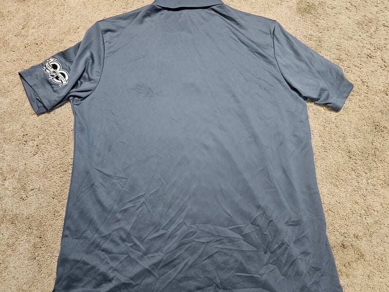 2017 NHL DRAFT Adidas Gray Dry Fit Polo Shirt w 100 Year LARGE Player ...