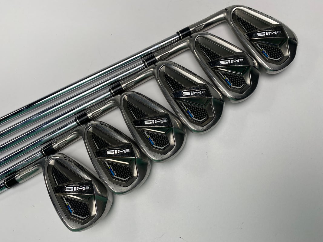 TaylorMade 2021 SIM2 Max Iron Set - 5-PW, AW - KBS Regular Flex Steel - NEW - LH | SidelineSwap