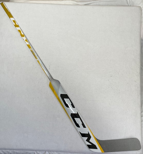 NEW CCM EFlex 5 Pro Custom Goal Stick 24", Regular Hand, White/Gold ...