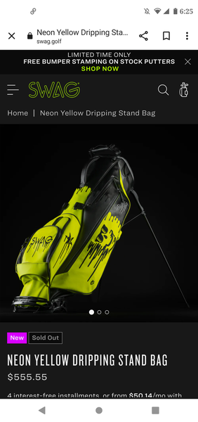 Swag Neon Yellow Stand Bag | SidelineSwap | Buy and Sell on SidelineSwap