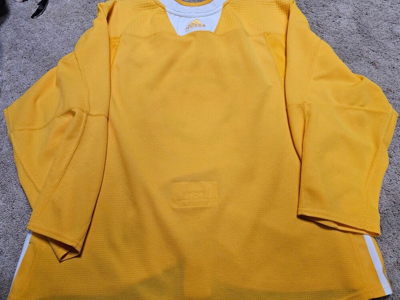 PITTSBURGH PENGUINS Yellow Adidas Pro Player Practice Worn Used Jersey ...