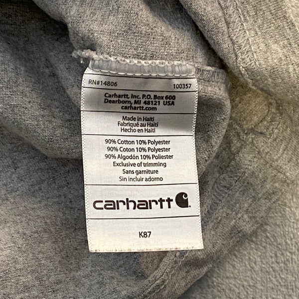 Carhartt K87 Pocket T Shirt Men Large Original Fit Grey Short Sleeve ...