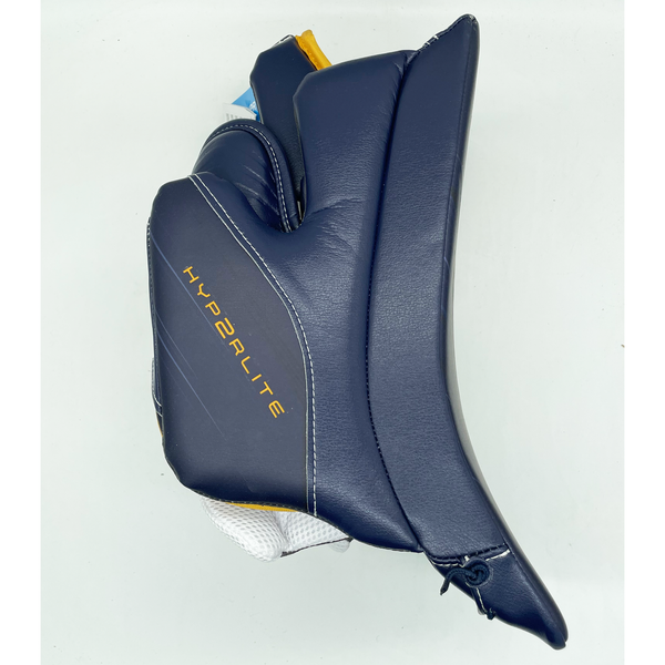New Regular Bauer Hyperlite 2 Pro Stock Goalie Glove Set (Navy/Yellow ...