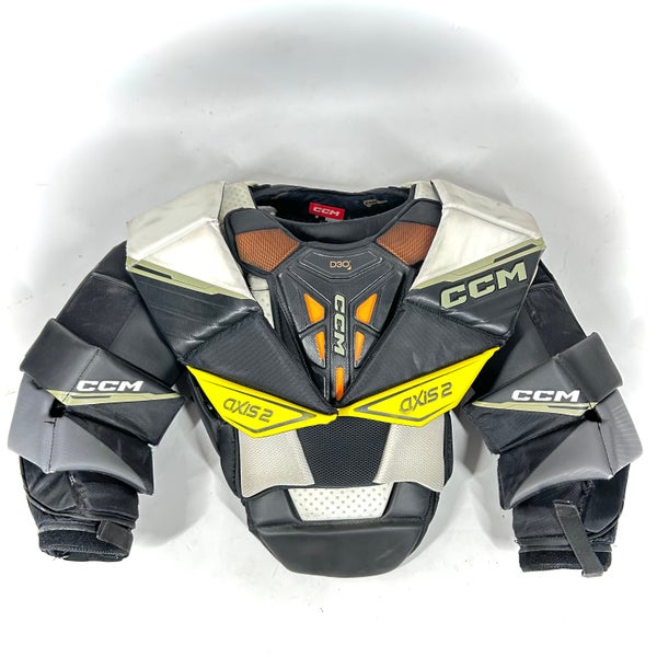 Used Large CCM Axis 2 Goalie Chest Protector Pro Stock (Black/Yellow ...