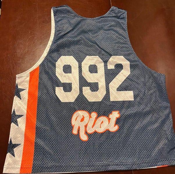 NJ Riot lacrosse club reversible blue/white jersey | SidelineSwap | Buy ...