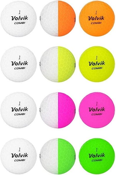 Volvik Crystal Combi Split Colored Assorted Golf Balls - 1 Dozen Box ...