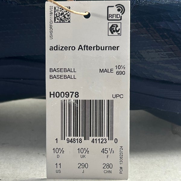 Adidas Adizero Afterburner Mens Metal Baseball Cleats Blue Size 11 ...