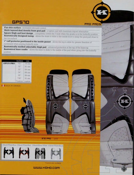 34" Koho 570 Goalie Leg Pads | SidelineSwap | Buy and Sell on SidelineSwap
