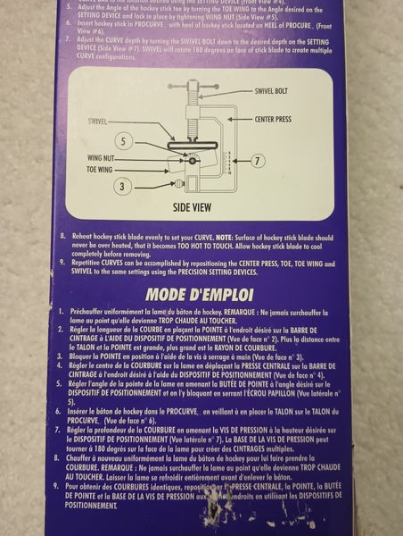 Vintage & Working ProCurve Wood Ice Hockey Stick Blade Curve Bender ...