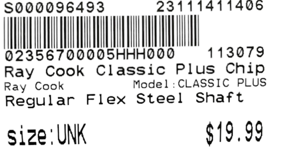 Used Ray Cook Classic Plus Regular Flex Steel Shaft Chipper ...