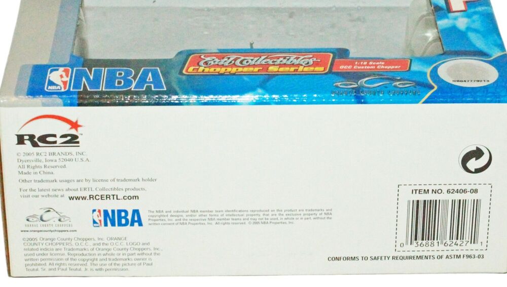 Detroit Pistons 1:18 OCC Chopper NBA Basketball Ertl Toy Diecast ...