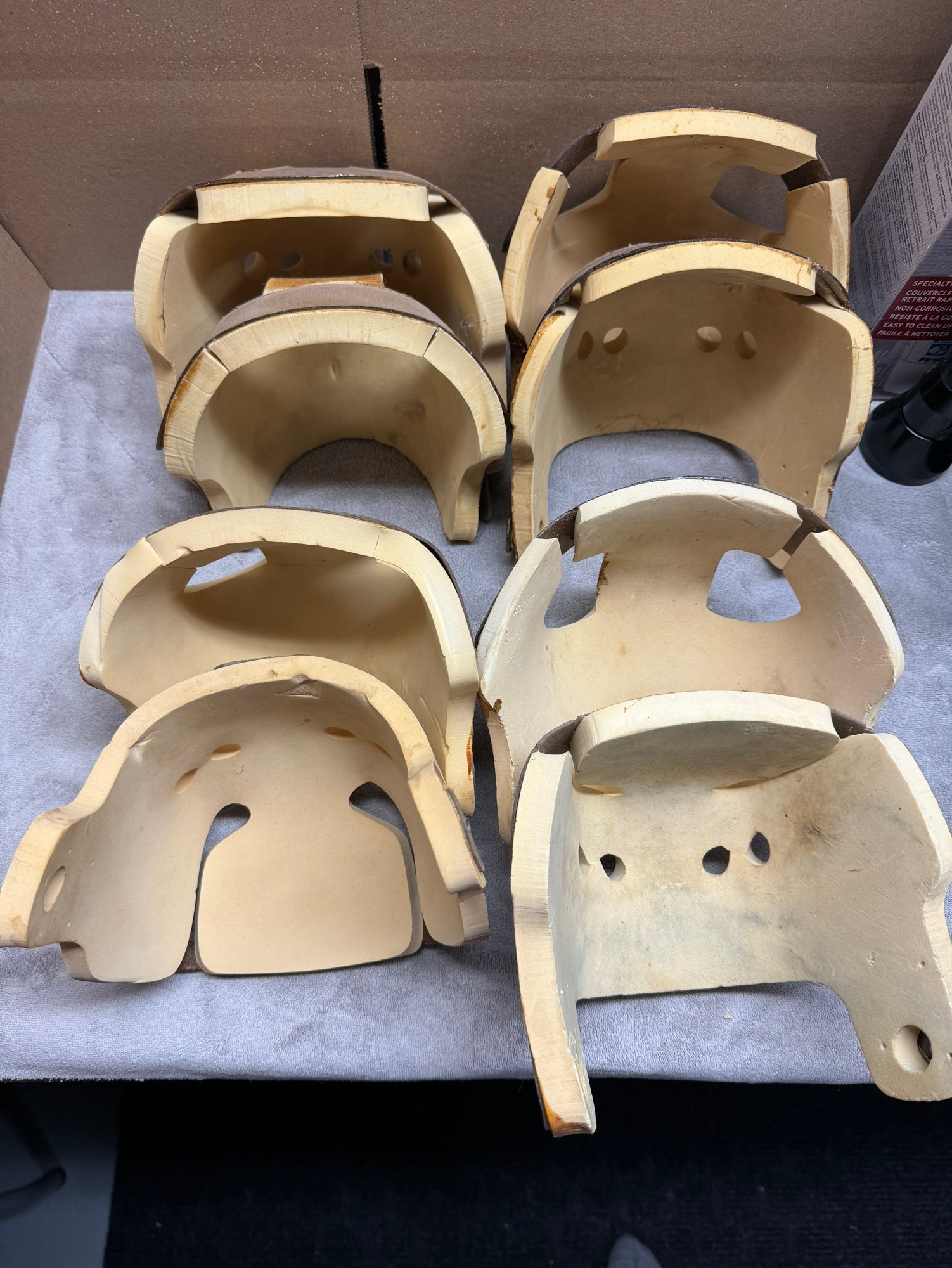 4 SETS OF USED ORIGINAL COOPER SK2000 HOCKEY HELMET FOAM PADDING ...