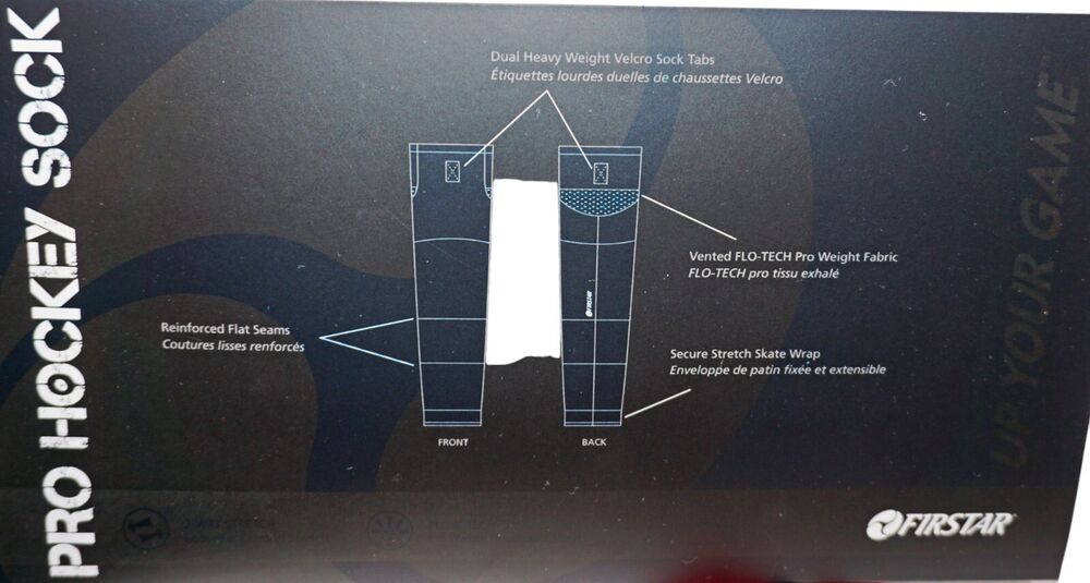 Firstar 21" Tyke Ice Hockey Stadium Socks Pro Design - White Yellow Red ...