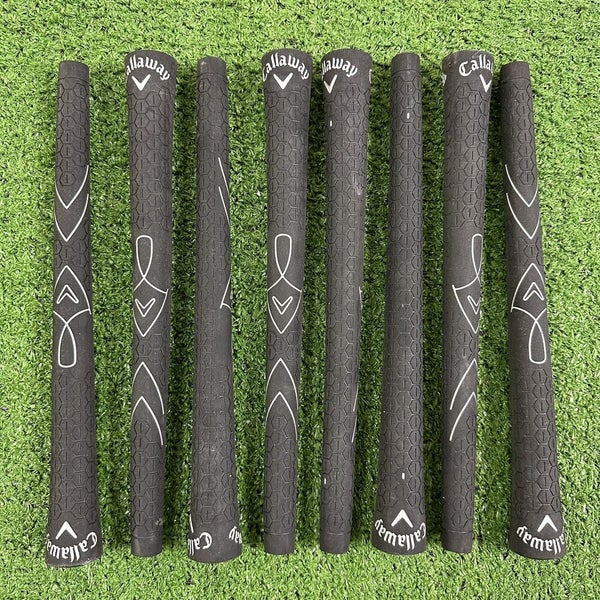 8 Callaway Golf Grips Fits All Callaway Clubs Ribbed Black/Silver ...