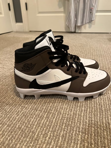 Custom Men's 10.5 Air Jordan High Cleats (Travis Scott Look ...