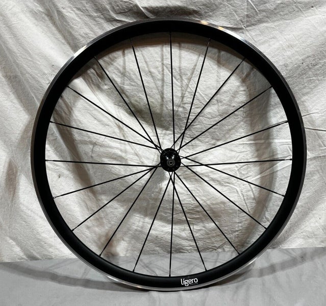 Ligero Wheelworks 20-Bladed Spoke Black Aluminum 700C Front Wheel ROL ...
