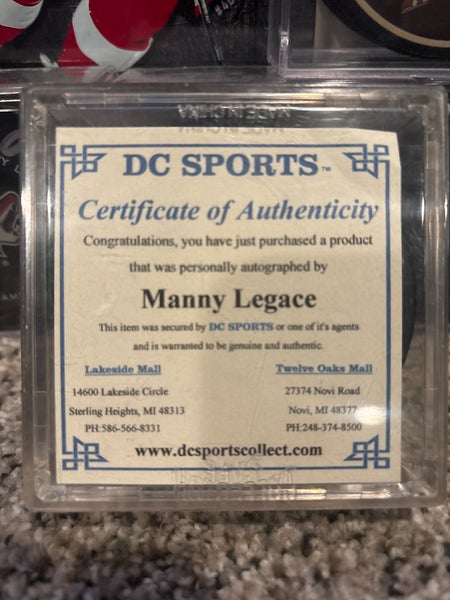 Manny Legace Signed Puck | SidelineSwap | Buy and Sell on SidelineSwap