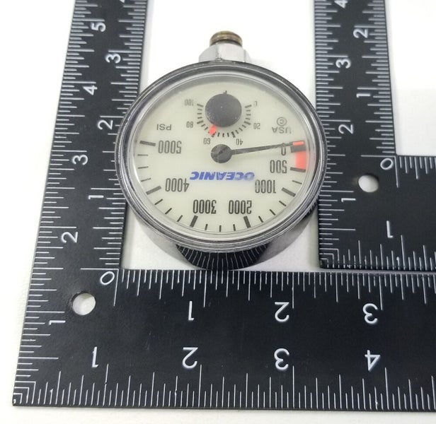 Oceanic 5000 PSI SPG Submersible Pressure Gauge + Thermometer 5,000 ...