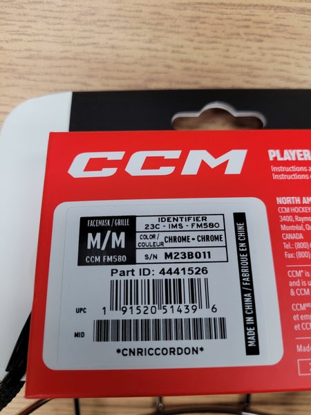 NEW! Medium Chrome CCM FM580 Full Cage with Hardware | SidelineSwap ...