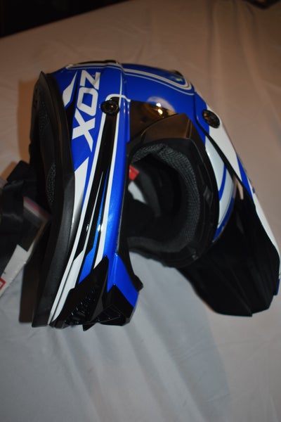 NEW - ZOX Rush Lucid Pro Racing Helmet, Black/White/Blue, XS - In the ...