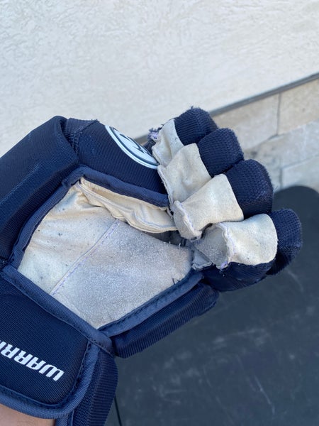 Warrior Alpha LX Pro Stock 14" Hockey Gloves Navy Blue OILERS 3745 ...