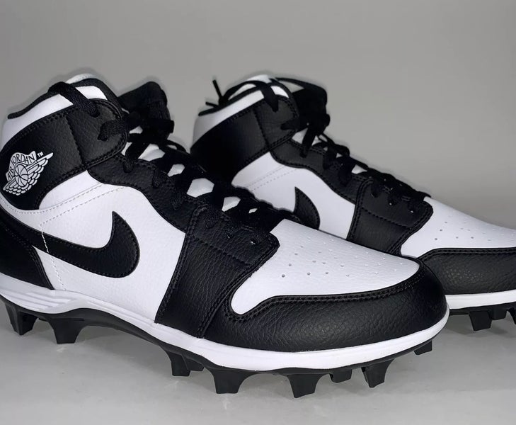 Jordan 1 Alpha Menace Mid Football Cleats Mens White Black FJ6805-100 ...