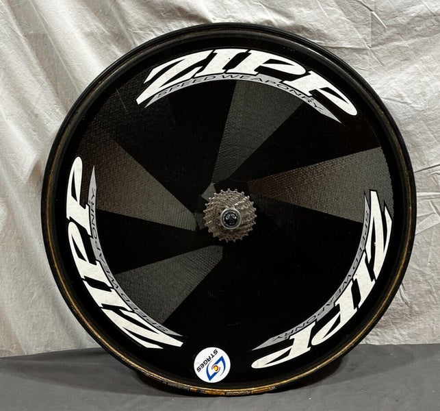 ZIPP Speed Weaponry 10-Speed Carbon Disc Tubular 700C Track Rear Wheel ...