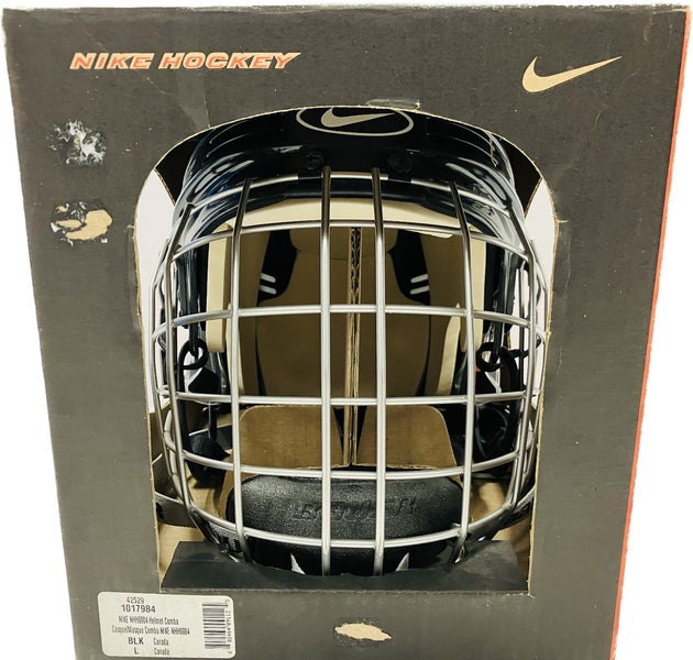 New in box Nike Ignite 4 Hockey Helmet Combo size large black cage ice ...