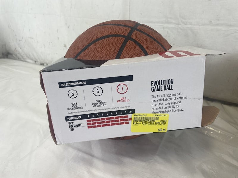 Used Wilson Evolution Game Ball Nfhs Size 7 Indoor Game Basketball ...