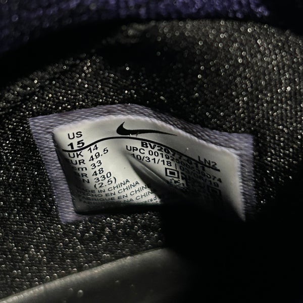 Nike Alpha Menace Elite 2 Football Cleats Size 15 Mens Purple Black ...