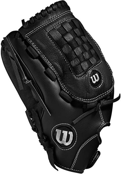 New Wilson A360 Slowpitch Softball Glove 14" LHT mens gear black grey ...