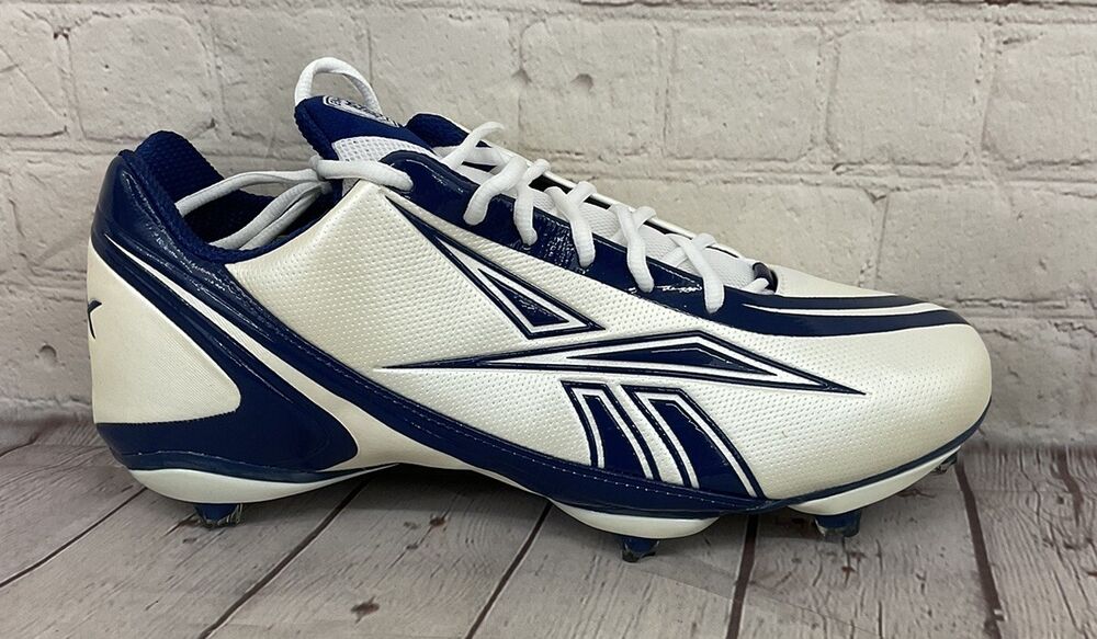 Reebok NFL Burner Speed Low SD3 Men's Football Cleats White Dark Royal ...