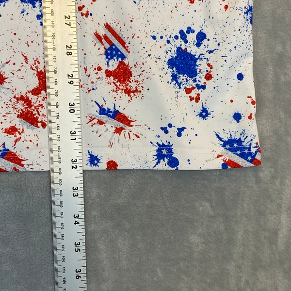SUNDAY SWAGGER Golf Polo Shirt Men Large Patriotic SPLATTER Short ...