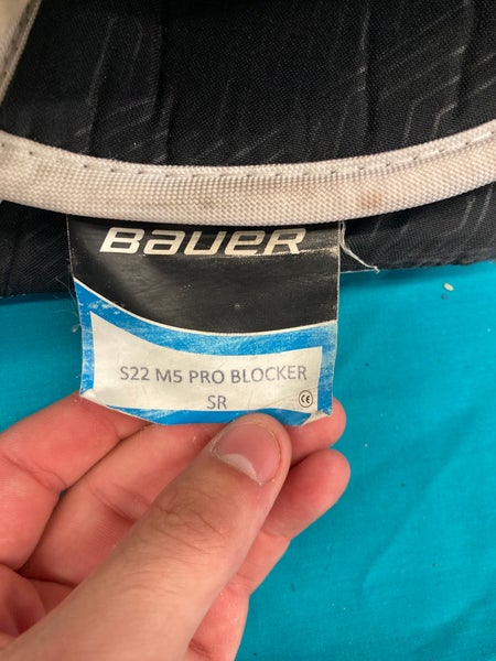 White Used Senior Bauer M5 Pro Goalie Gloves & Blockers Regular ...