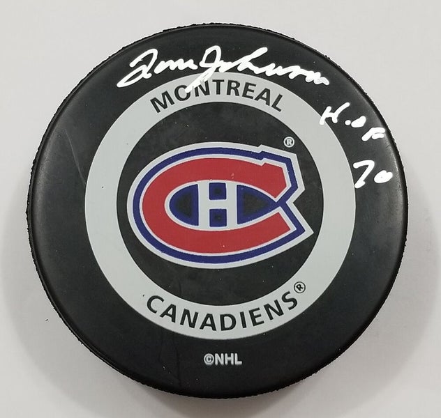 TOM JOHNSON Montreal Canadiens Autographed NHL Hockey Game Puck Signed ...