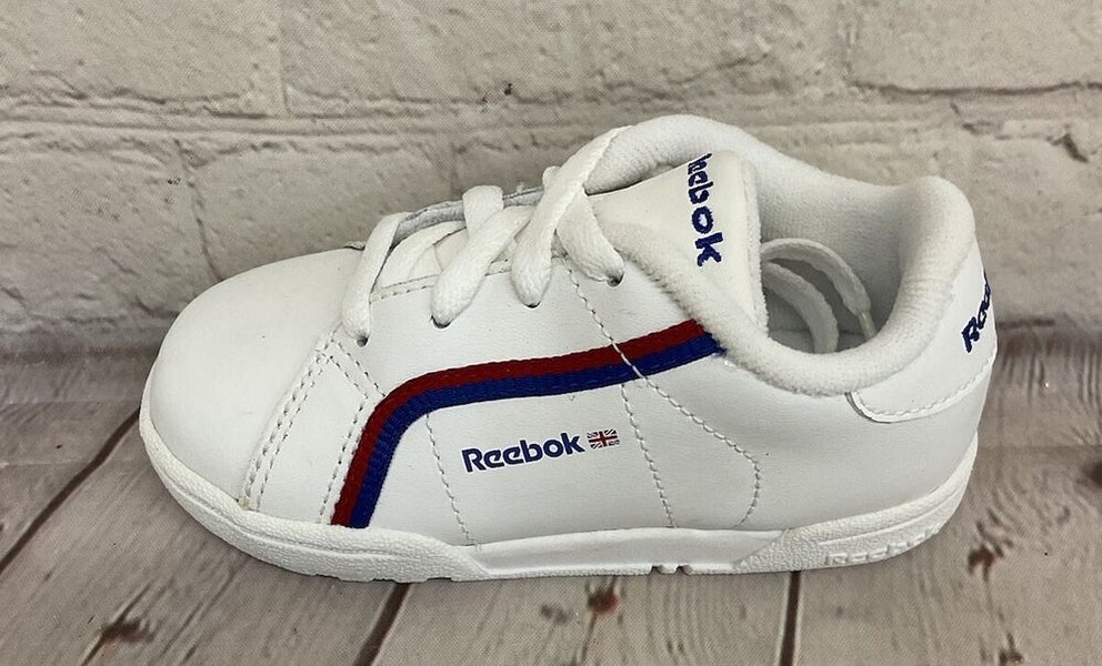 Reebok 86-136140 Versa NPC Stripes Kid's Athletic Shoes White Royal Red ...