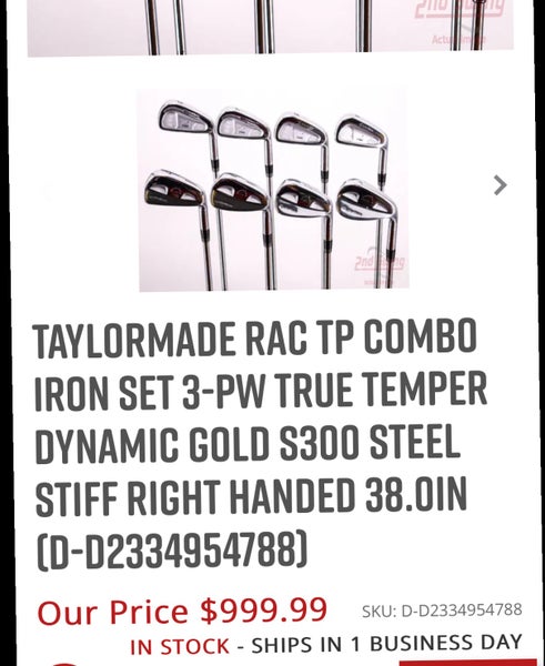 Used Men's TaylorMade RAC TP MB/CB Combo Set (3-9) Right Handed Iron ...