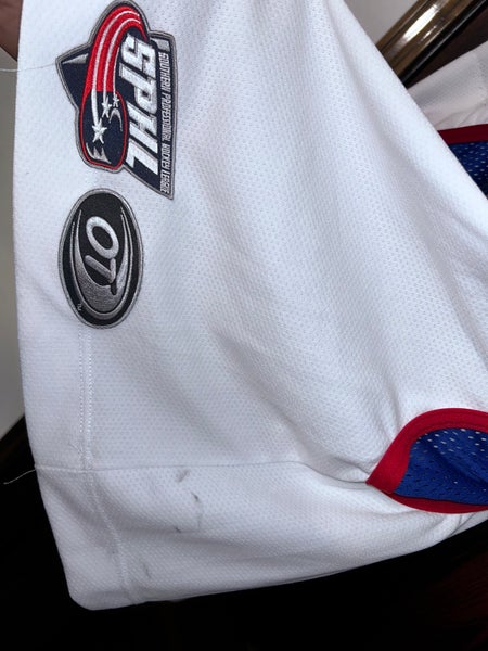 USED WHITE FLORIDIA SEALS HOCKEY JERSEY SIZE 58 SPHL WITH FIGHT STRAP ...