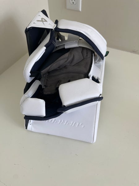 Bauer Shadow Goalie Blocker, White And Navy | SidelineSwap | Buy and ...