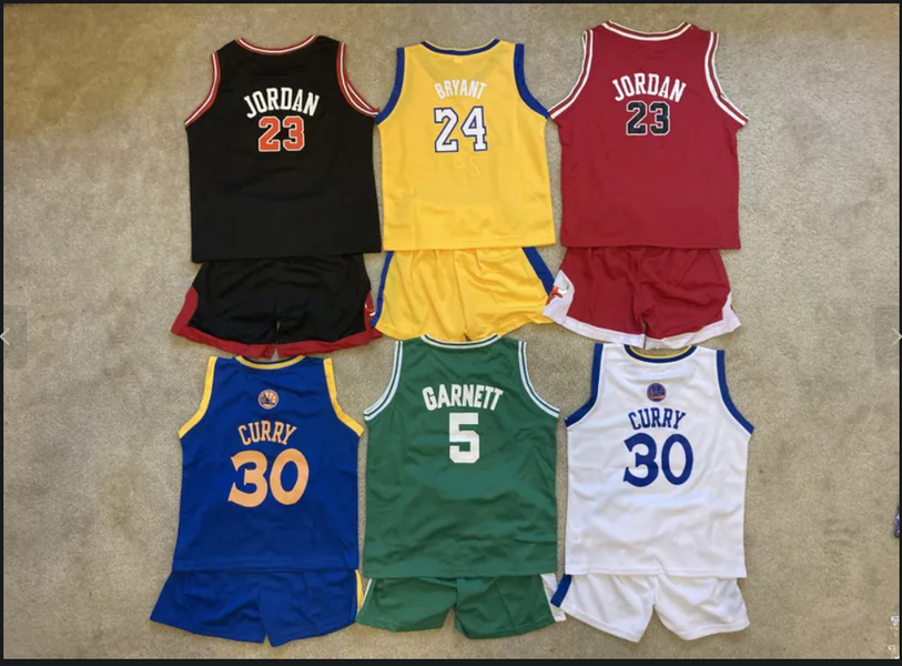 Youth Kids Baby NBA Basketball Jersey Shorts Jordan Kobe & Curry –2T ...