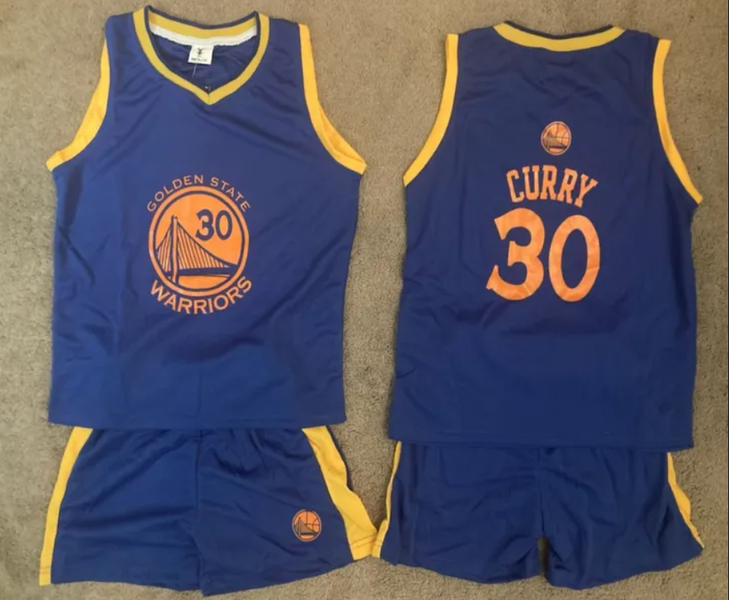 Youth Steph Curry NBA Basketball Uniform - Jersey & Shorts - Warriors ...