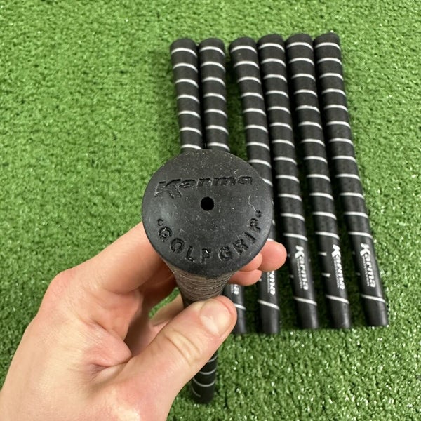 Lot of 10 Karma Professional Golf Grips Standard Size Black Silver Set ...