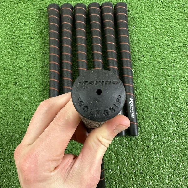 Lot of 7 Karma Professional Golf Grips Standard Size Black Red Set Pack ...
