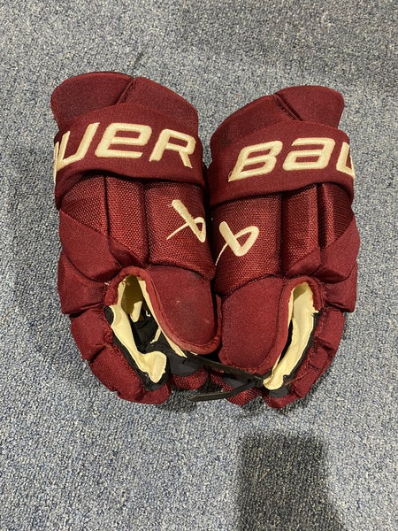Used Arizona Coyotes Maroon Bauer 14" Vapor Hyperlite Gloves ...