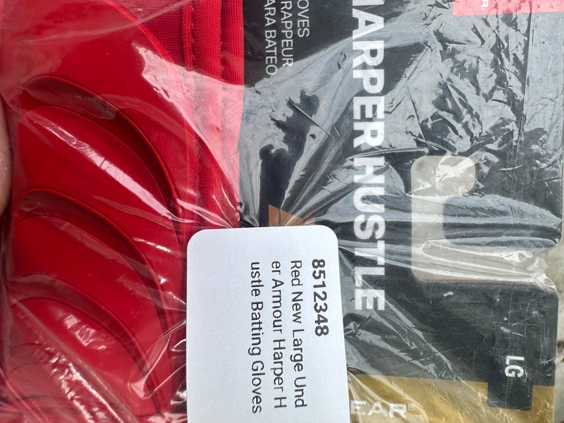 Red New Large Under Armour Harper Hustle Batting Gloves | SidelineSwap ...